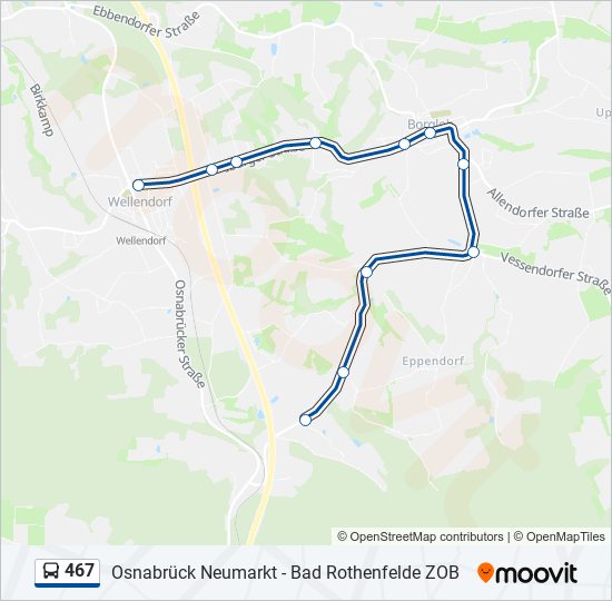 467 Route: Schedules, Stops & Maps - Hilter-Wellendorf Combi Markt ...