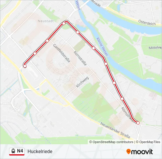 N4 Route: Schedules, Stops & Maps - Huckelriede (Updated)