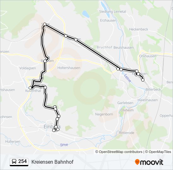 254 Route: Schedules, Stops & Maps - Kreiensen Bahnhof (Updated)