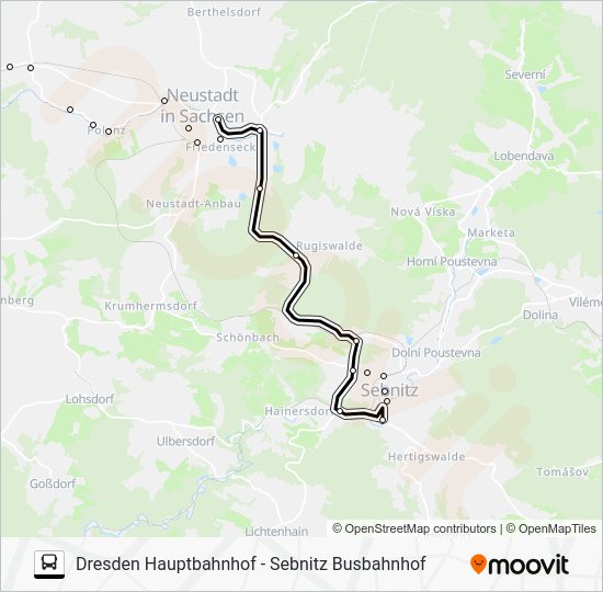 261 Route: Fahrpläne, Haltestellen & Karten - Sebnitz Busbahnhof ...