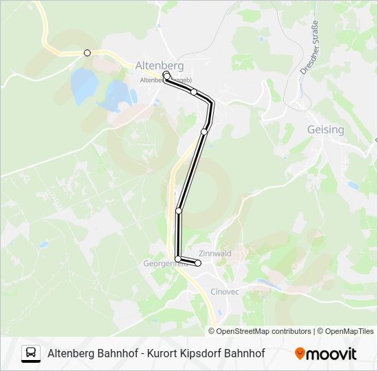 367 Route: Fahrpläne, Haltestellen & Karten - Zinnwald Wendeplatz ...