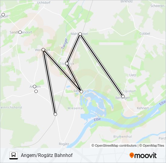 625 Route: Schedules, Stops & Maps - Angern Bf Angern-Rogätz (Updated)