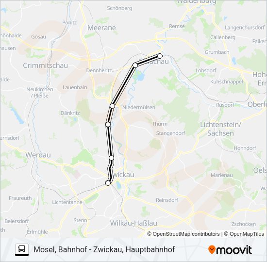 RB30 Route: Fahrpläne, Haltestellen & Karten - Zwickau, Hauptbahnhof ...