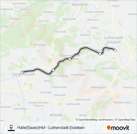 S7 Route: Fahrpläne, Haltestellen & Karten - Lutherstadt Eisleben ...