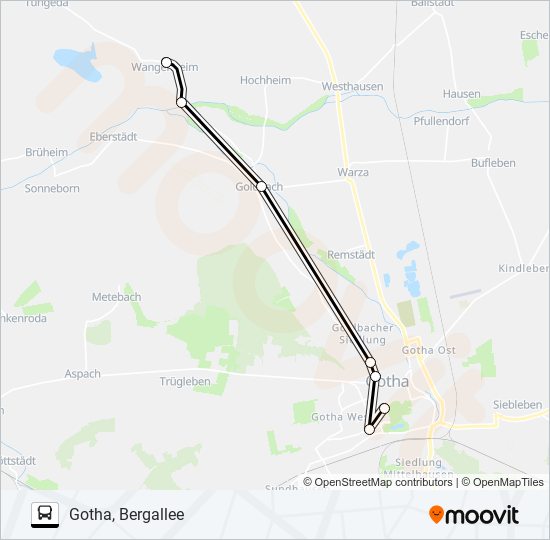 822 Route: Schedules, Stops & Maps - Gotha, Bergallee (Updated)