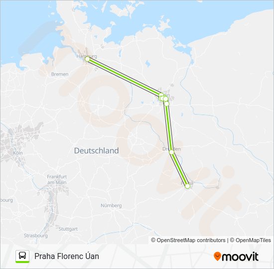 N70 Route: Fahrpläne, Haltestellen & Karten - Praha Florenc Úan ...
