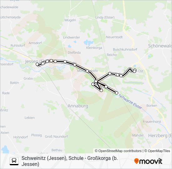 377 Route: Fahrpläne, Haltestellen & Karten - Holzdorf (Elster), Ost ...