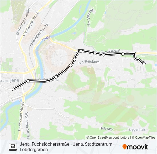 sev 2 Route: Fahrpläne, Haltestellen & Karten - Jena, Fuchslöcherstraße ...