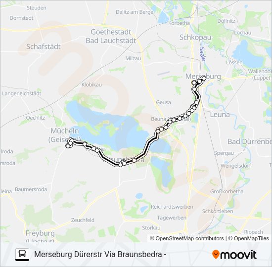 720 Route: Schedules, Stops & Maps - Merseburg Dürerstr Via Braunsbedra ...