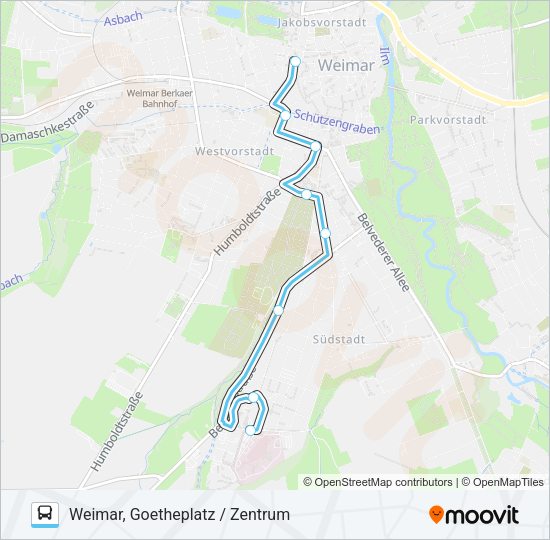 5 Route: Schedules, Stops & Maps - Weimar, Goetheplatz / Zentrum (Updated)