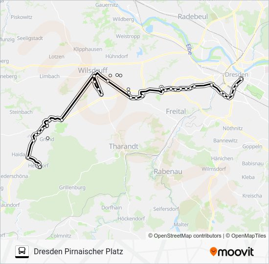 333 Route: Fahrpläne, Haltestellen & Karten - Dresden Pirnaischer Platz ...