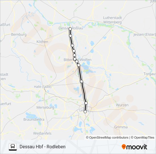 RE13 Route: Fahrpläne, Haltestellen & Karten - Leipzig, Hauptbahnhof ...