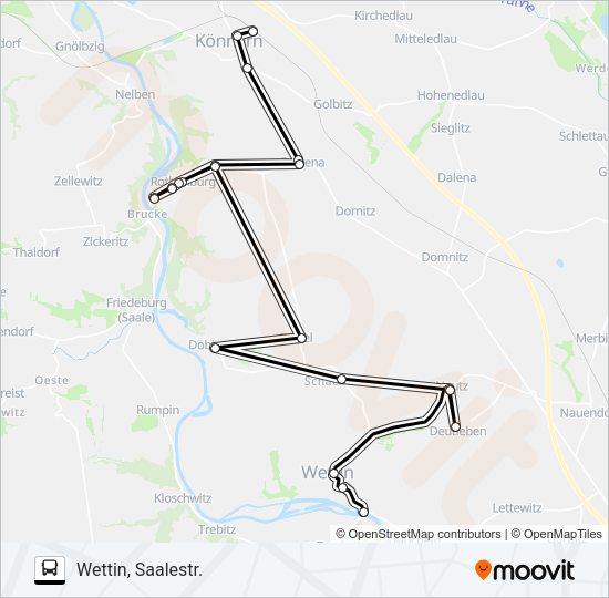 325 Route: Fahrpläne, Haltestellen & Karten - Wettin, Saalestr ...