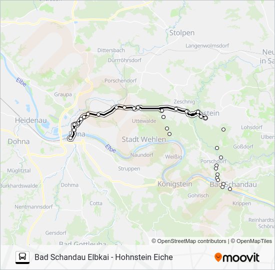 254 Route: Fahrpläne, Haltestellen & Karten - Pirna Zob / Bahnhof ...