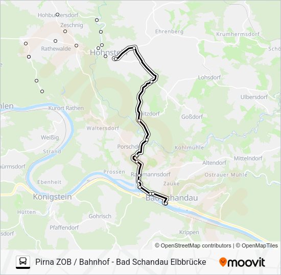 254 Route: Fahrpläne, Haltestellen & Karten - Bad Schandau Elbkai ...
