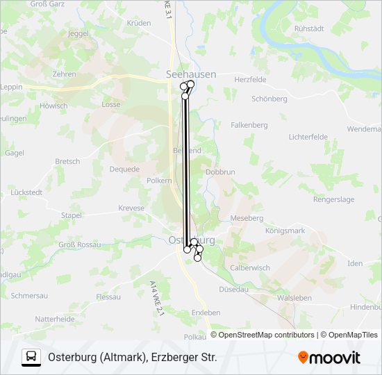 950 Route: Schedules, Stops & Maps - Osterburg (Altmark), Erzberger Str ...