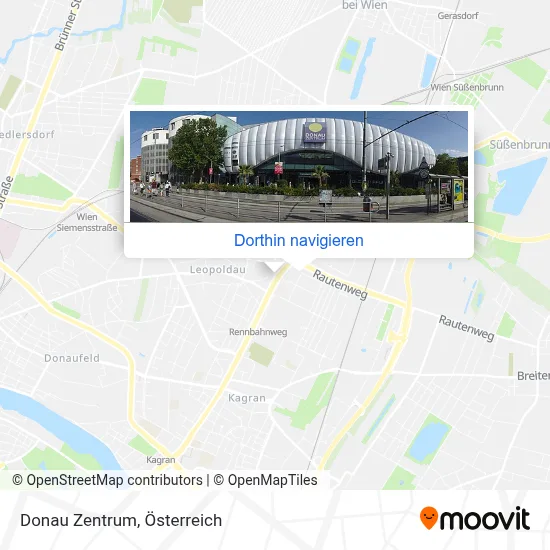 Wie komme ich mit U-Bahn, Bus, Bahn oder Straßenbahn nach Donau Zentrum ...