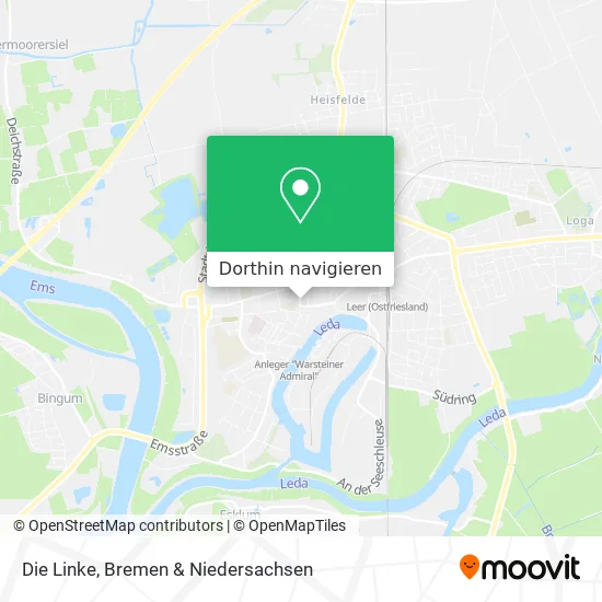 Wie komme ich mit Bahn oder Bus nach Die Linke in Leer (Ostfriesland)?