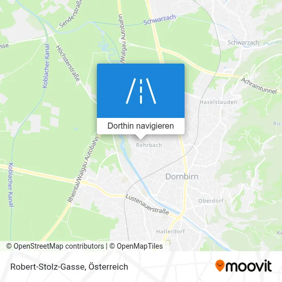 Wie komme ich nach Robert-Stolz-Gasse, Stadt Dornbirn mit Bus oder Bahn?