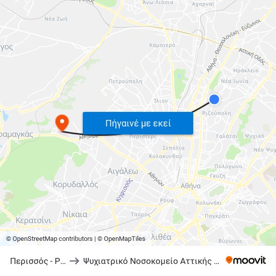 Περισσός - Perissos, Νέας Ιωνίας έως Ψυχιατρικό Νοσοκομείο Αττικής ...