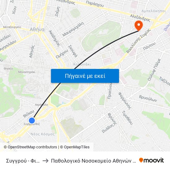 Συγγρού - Φιξ - Sygrou - Fix έως Παθολογικό Νοσοκομείο Αθηνών ...