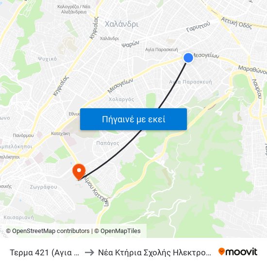 Τερμα 421 (Αγια Παρασκευη) - Agia Paraskeyh, Αγίας Παρασκευής έως Νέα ...