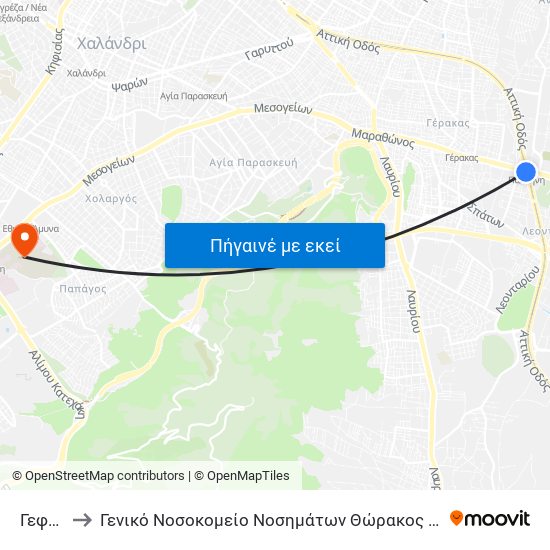Γεφυρα έως Γενικό Νοσοκομείο Νοσημάτων Θώρακος ""Η Σωτηρία"" με τη ...