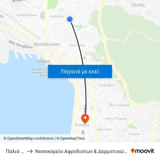 Παλιό Τέρμα, Θεσσαλονίκη έως Νοσοκομείο Αφροδισίων & Δερματικών Νόσων ...