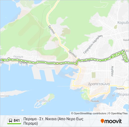 841 Route: Schedules, Stops & Maps - Περαμα - Στ. Νικαια (Απο Νερο Εως ...