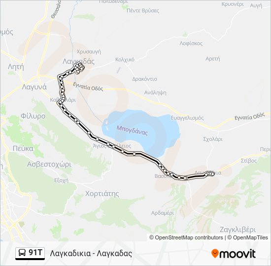 91t Route: Schedules, Stops & Maps - Λαγκαδικια - Λαγκαδας (Updated)