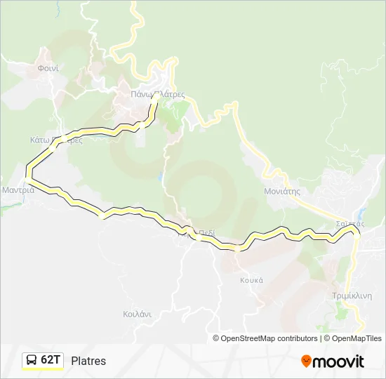 62T Διαδρομή: Δρομολόγια, Στάσεις & Χάρτες - Platres (Ενημερώθηκε)