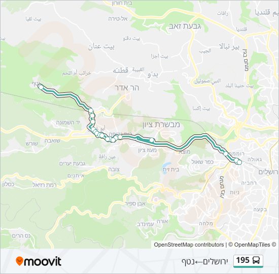 195 Route: Schedules, Stops & Maps - ירושלים‎→נטף (Updated)