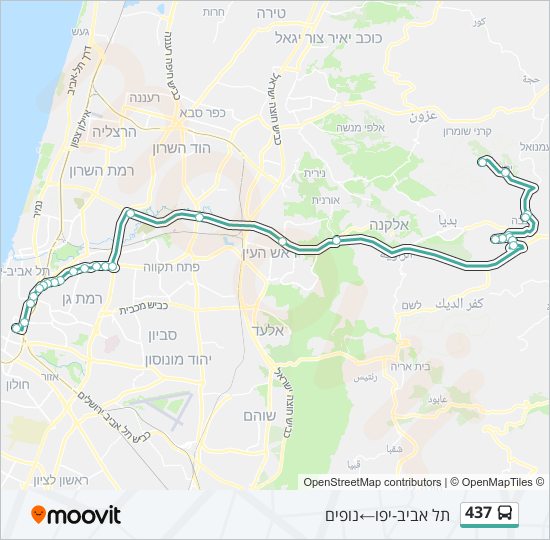 437 Route: Schedules, Stops & Maps - תל אביב-יפו‎→נופים (Updated)