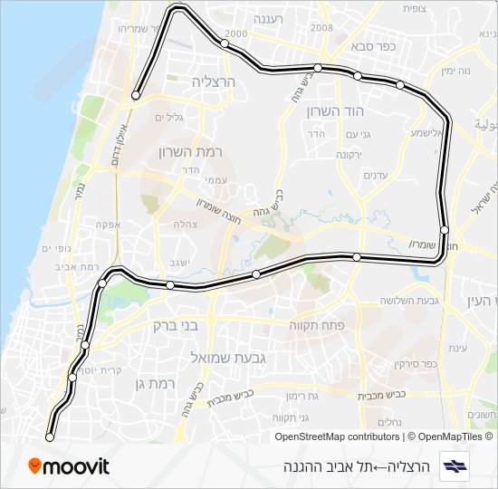 הרצליה תל אביב ההגנה Route: Schedules, Stops & Maps - הרצליה‎→תל אביב ...