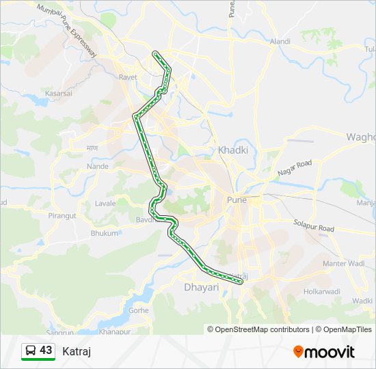 43 Route: Schedules, Stops & Maps - Bhakti Shakti Terminal (Updated)