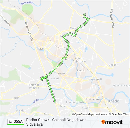 355a Route: Schedules, Stops & Maps - Chikhali Nageshwar Vidyalaya ...