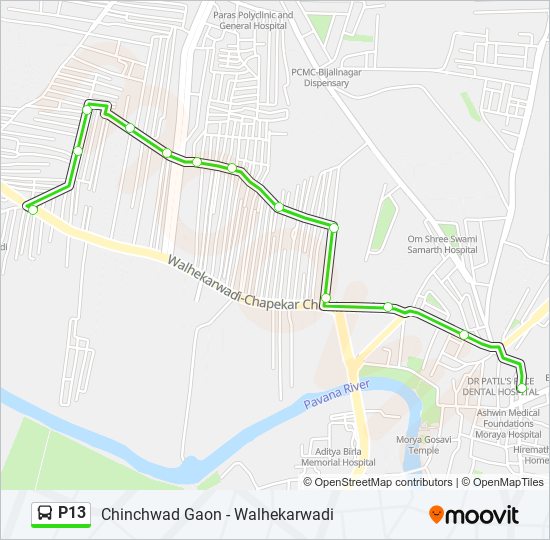 p13 Route: Schedules, Stops & Maps - Chinchwad Gaon (Updated)