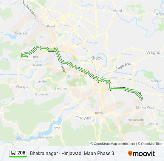 208 Route: Schedules, Stops & Maps - Bhekrainagar (Updated)
