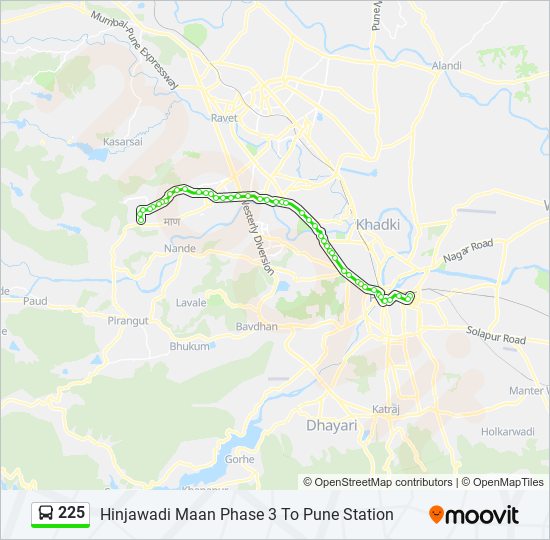 225 Route: Schedules, Stops & Maps - Pune Station (Updated)
