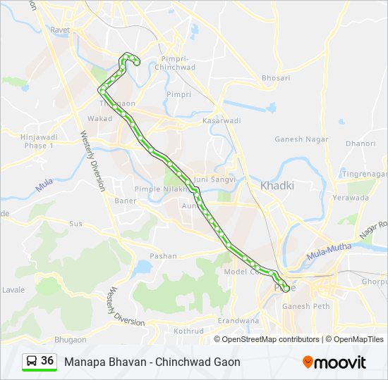 36 Route: Schedules, Stops & Maps - Chinchwad Gaon (Updated)