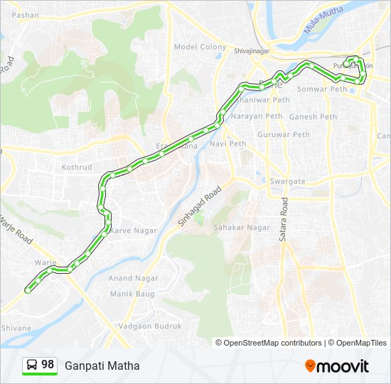 98 Route: Schedules, Stops & Maps - Ganpati Matha (Updated)