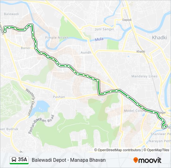 35A Route: Schedules, Stops & Maps - Balewadi Depot (Updated)