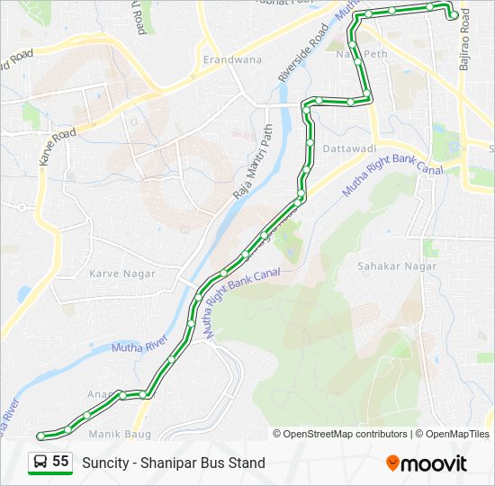 55 Route: Schedules, Stops & Maps - Shanipar Bus Stand (Updated)