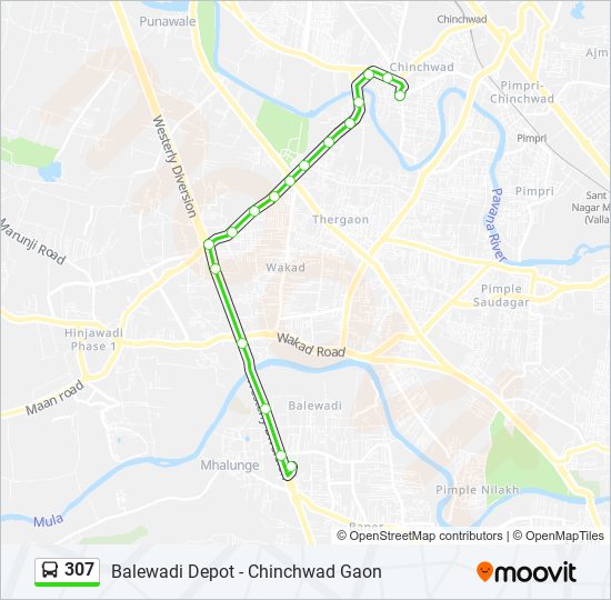 307 Route: Schedules, Stops & Maps - Balewadi Depot (Updated)