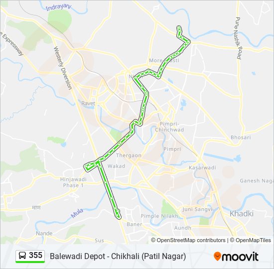 355 Route: Schedules, Stops & Maps - Chikhali (Patil Nagar) (Updated)