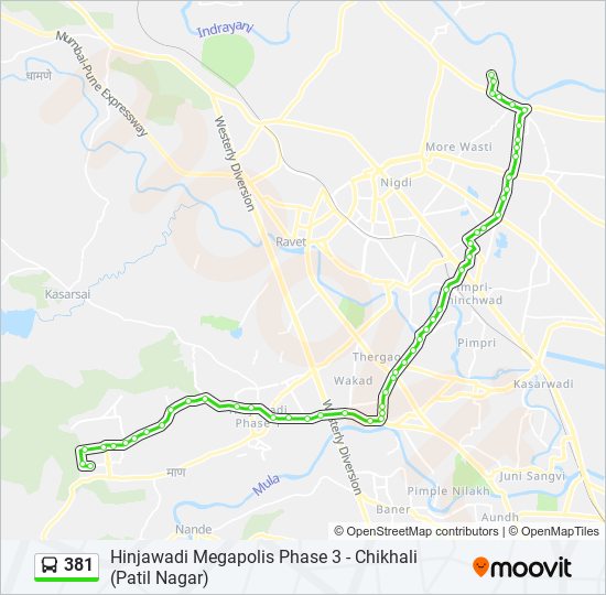 381 Route: Schedules, Stops & Maps - Chikhali (Patil Nagar) (Updated)