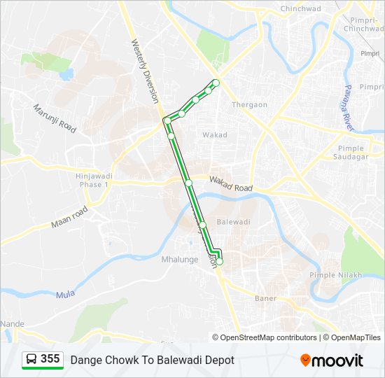 355 Route: Schedules, Stops & Maps - Balewadi Depot (Updated)