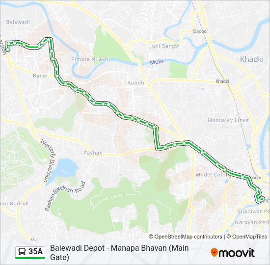 35A Route: Schedules, Stops & Maps - Balewadi Depot (Updated)