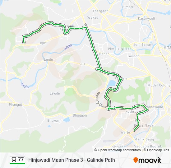 77 Route: Schedules, Stops & Maps - Hinjawadi Maan Phase 3 (Updated)