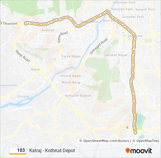 103 Route: Schedules, Stops & Maps - Katraj (Updated)